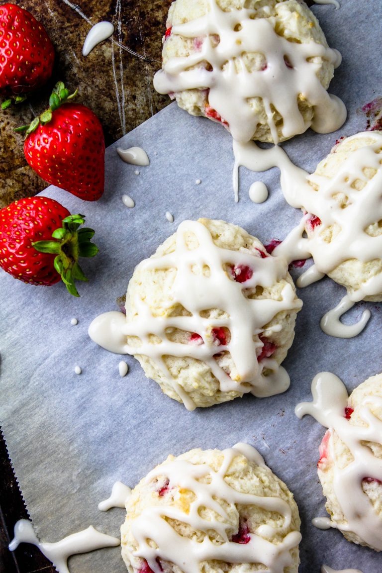 Strawberry and Cream Drop Biscuits