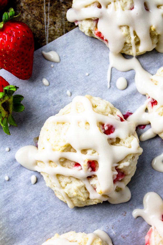 Strawberry and Cream Drop Biscuits