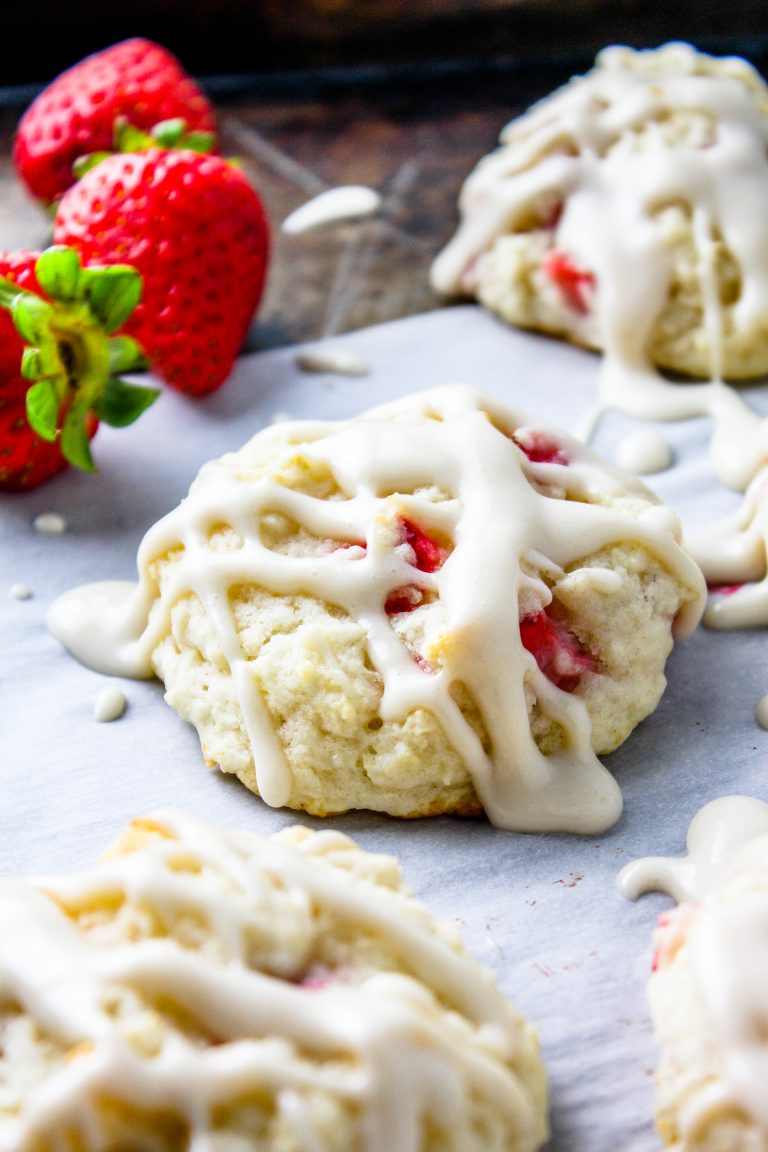 Strawberry and Cream Drop Biscuits