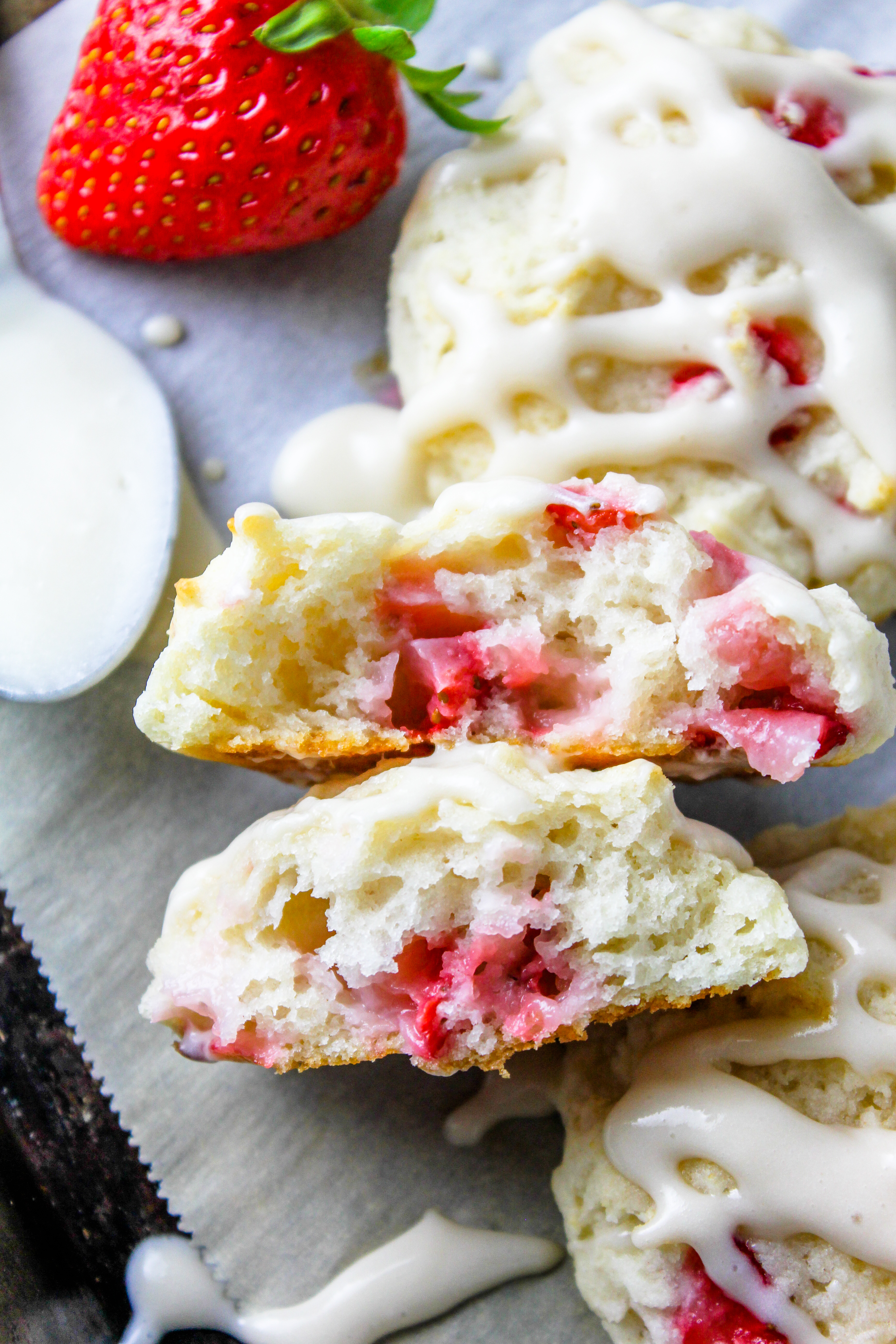 Strawberry and Cream Drop Biscuits