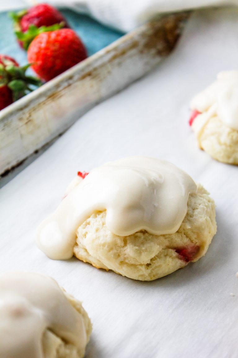 Strawberry and Cream Drop Biscuits