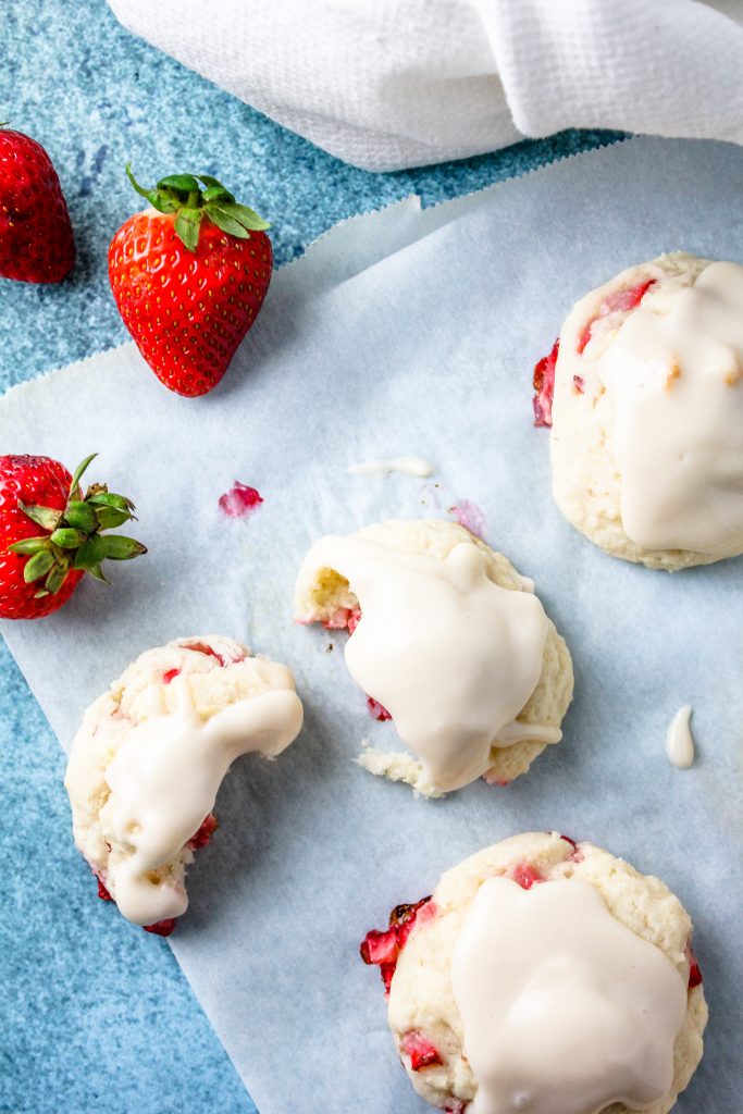 Strawberry and Cream Drop Biscuits